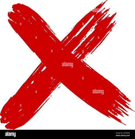 Flat Round X Mark Red Icon Cross Symbol Isolated On White Off