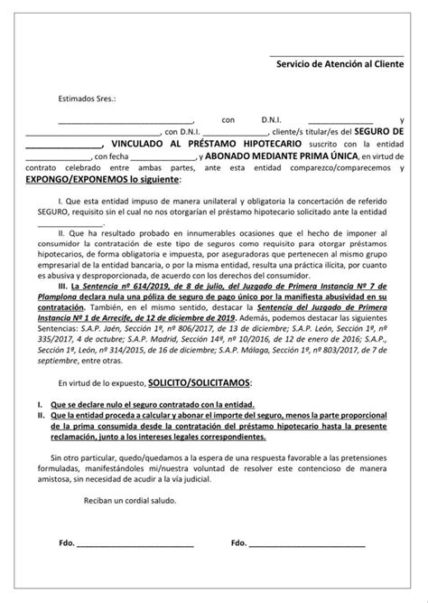 MODELO RECLAMACIÓN PRIMA ÚNICA