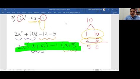 factorise quadratic polynomials splitting the middle term quadratic equations youtube