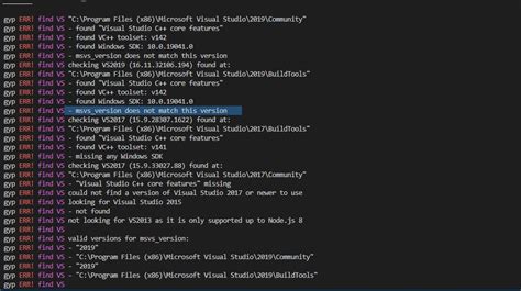 Node Js Node Gyp Error Could Not Find Any Visual Studio Installation