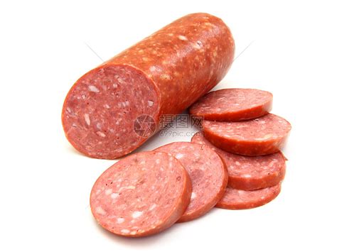 香肠切成片美食熏制产品食物美食家厨房熟食白色高清图片下载 正版图片321019001 摄图网