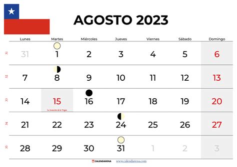 Descargar Calendario Agosto 2023 España