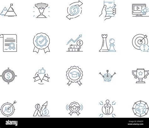 Collaborative Management Outline Icons Collection Cooperation