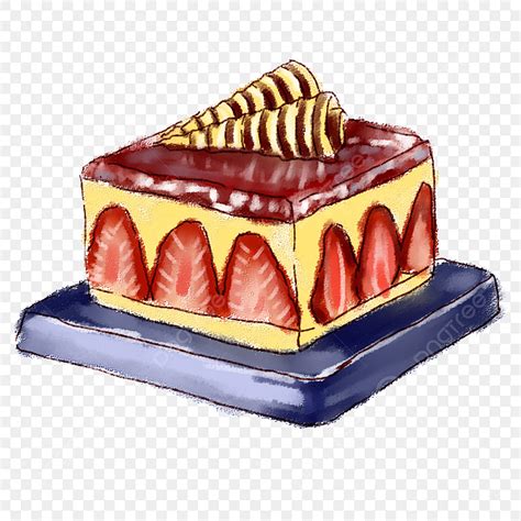 Mousse Cake PNG Transparent Strawberry Mousse Cake Hand Drawn Mousse