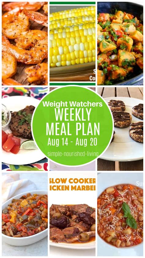 Weight Watchers Weekly Meal Plan Aug 14 Aug 20 Simple Nourished