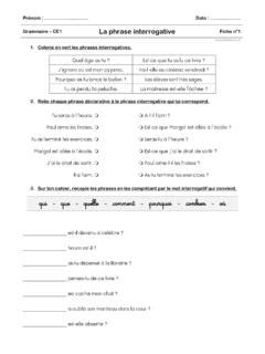 CE1 La Phrase Interrogative Ecole Marcel PAGNOL Ce1 La Phrase