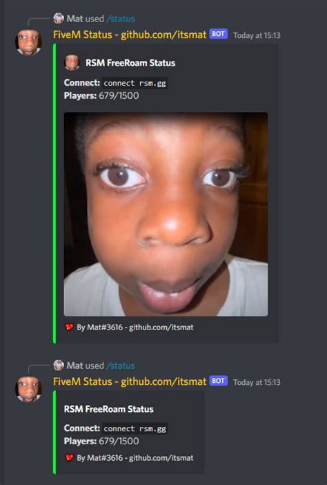 github itsmat fivem discord status bot bot to see the status of your fivem server via a