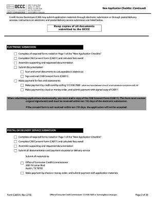 Fillable Online Checklist For New Applications Fax Email Print PdfFiller