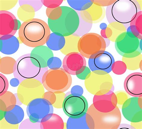 Abstract Geometric Drawing Of Multicolored Circles On A White
