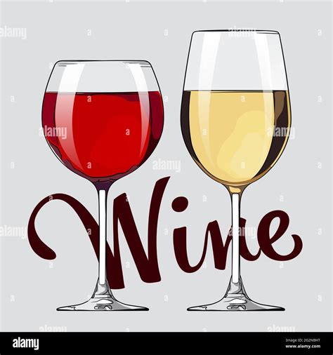 Red And White Wine Glasses Vector Illustration Stock Vector Image