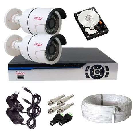Kit Completo Ípega 2 Câmeras de Segurança 720p Bullet 20 Metros DVR