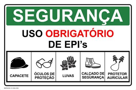 Placa de Segurança Uso Obrigatório de EPIs RIOPLACAS