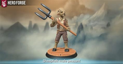 Sheepfolk Male Peasant Made With Hero Forge