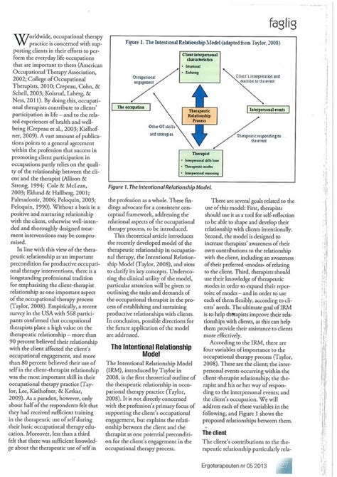 the intentional relationship model occupational therapy therapy relationship