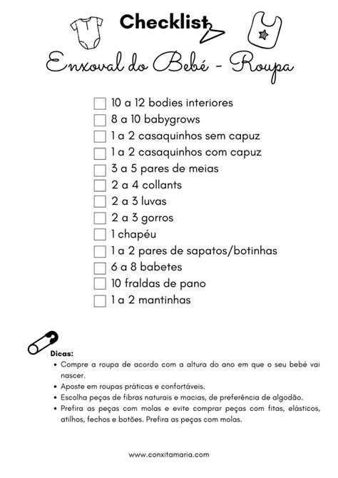 Que roupa comprar para o enxoval do bebé Conxita Maria A Arrumadinha
