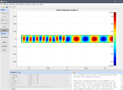Featool Multiphysics Documentation Two Material Wave Guide Interface