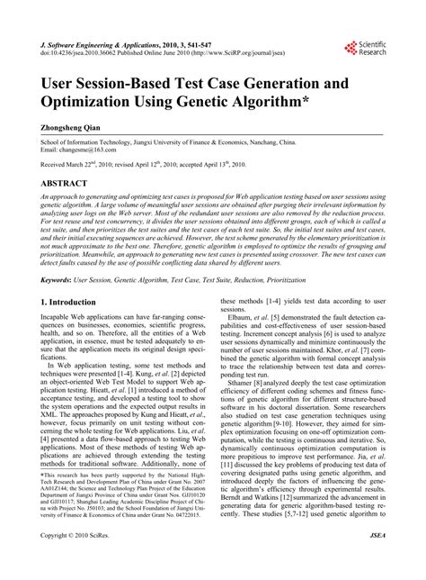 pdf user session based test case generation and optimization using genetic algorithm
