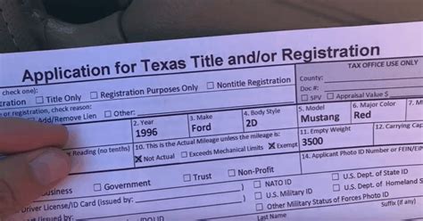 Texas Vehicle Title Transfer Form Printable