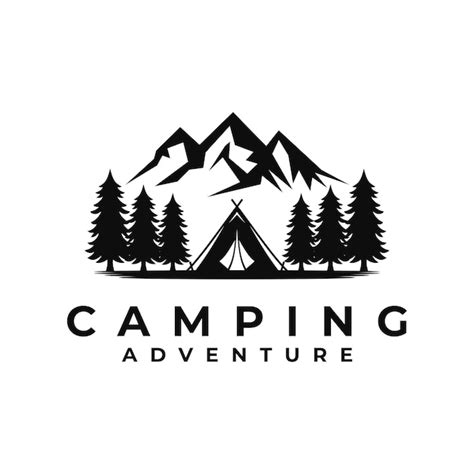 Plantilla de aventura al aire libre para acampar ilustración de vector