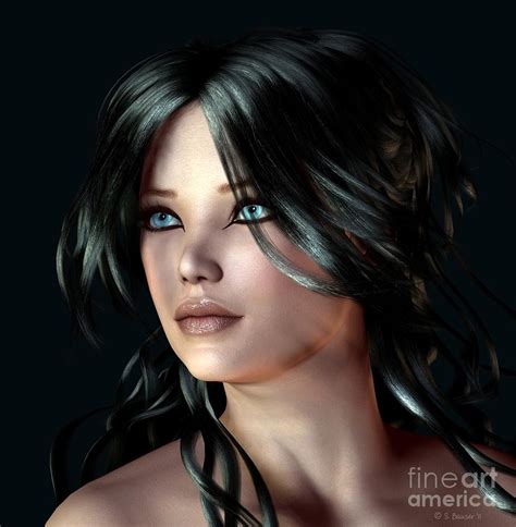 Raven Haired Digital Art By Sandra Bauser Pixels