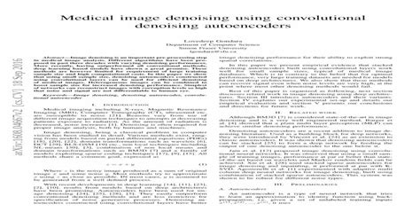 medical image denoising using convolutional denoising medical image denoising using