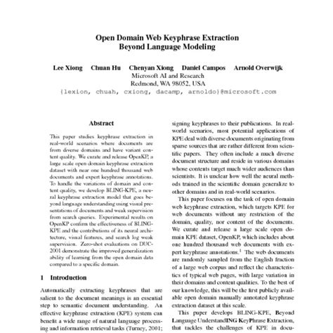 open domain web keyphrase extraction beyond language modeling acl anthology