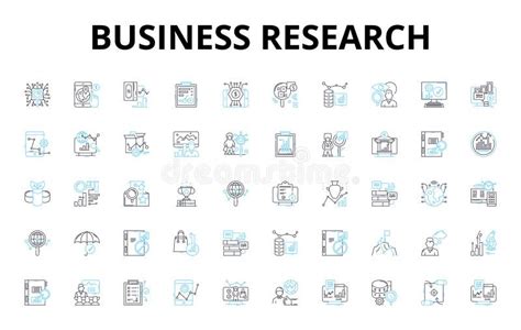 Business Research Linear Icons Set Analysis Trends Insights Survey