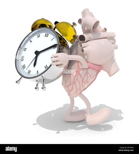 Human Heart With Arms Legs That Brings Alarm Clock Isolated 3d