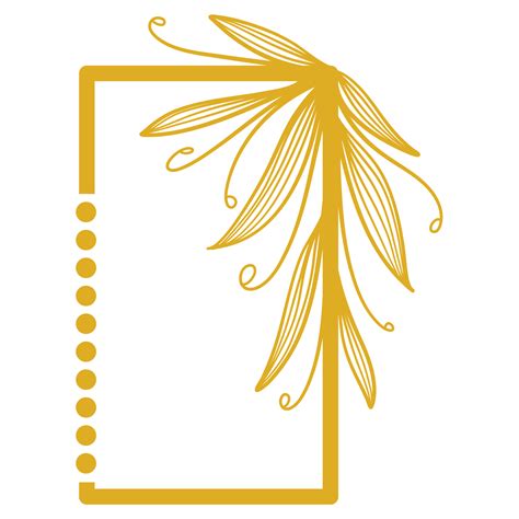 Golden Rectangle Frame With Leaves 13078089 PNG