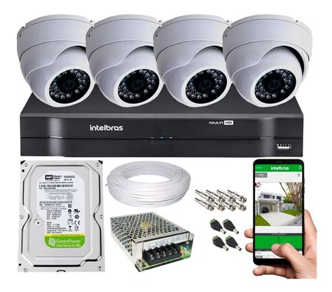 Kit Cftv 4 Câmeras Segurança Dome Hd Dvr Mhdx 1104 Intelbras Mercado