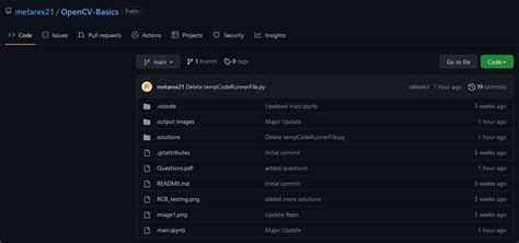GitHub Metarex21 OpenCV Basics Programming And Executing Basic