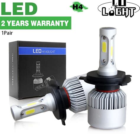 Co Light W H Led Car Headlight Bulb Cob Hi Lo Beam Lm Auto