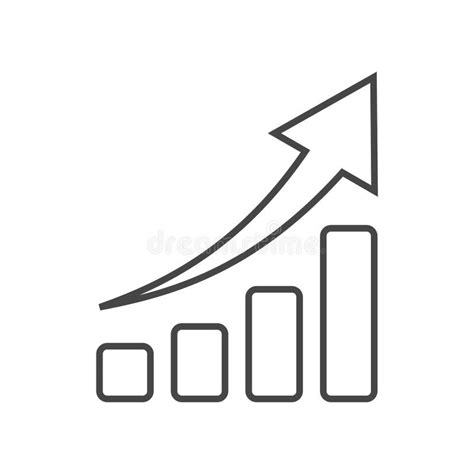 Carta De Crecimiento L Nea Simple Icono Del Vector En Blanco