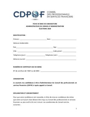 Remplissable En Ligne Fiche De Mise En Candidature Cdpsf Fax Email