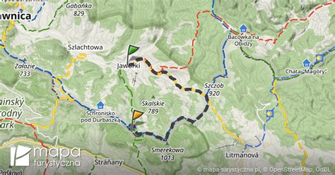Trasa Jaworki Wysoka Mapa Turystyczna Pl