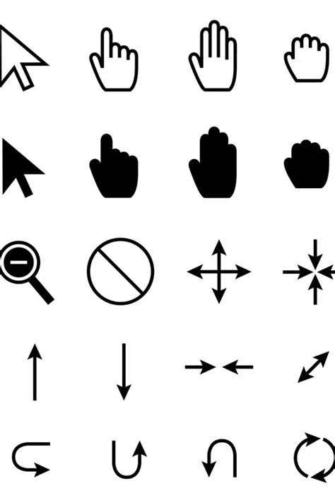 Cursor Icons Web Pointer Clicking Scale Arrow And Magnifie