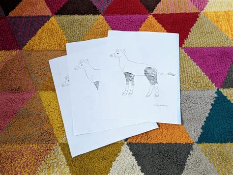 Witziges Okapi Vorlage Der Afrikanischen Dschungel Giraffe Zum