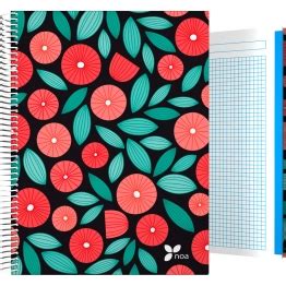 Cuaderno Tapa Dura A4 80H 4x4mm UniNature ballenas Grafoplás