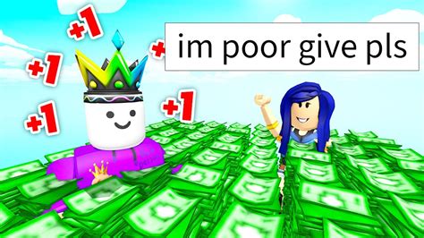Roblox But Every Second You Get Robux Youtube