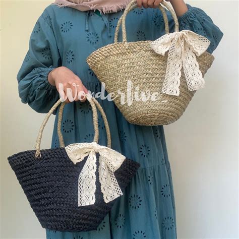 Jual Tas Anyaman Kerajinan Pandan Mendong Bakul Etnik Wanita