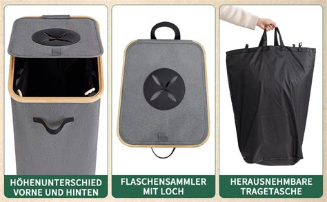AINIYNM Pfandflaschen Sammelbehälter mit Deckel 100L XXL Tragetasche