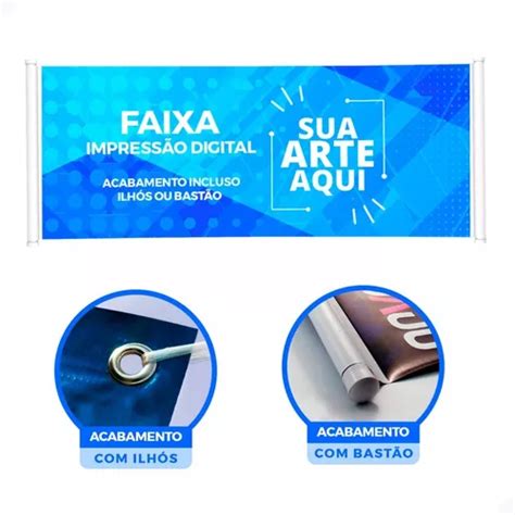 Faixa Lona Personalizada Metros X M Acabamento Parcelamento