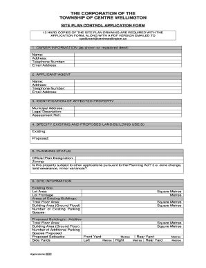 Fillable Online Site Plan Application Form Site Plan Application Form
