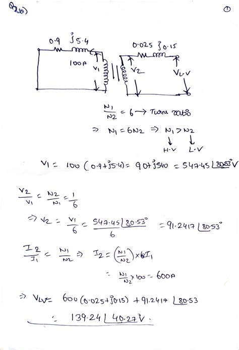 Solved A Single Phase Transformer Has A Turn Ratio Of The