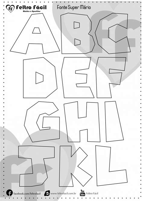 Molde De Letras Sele O De Moldes De Letras Para Artesanato Em Feltro