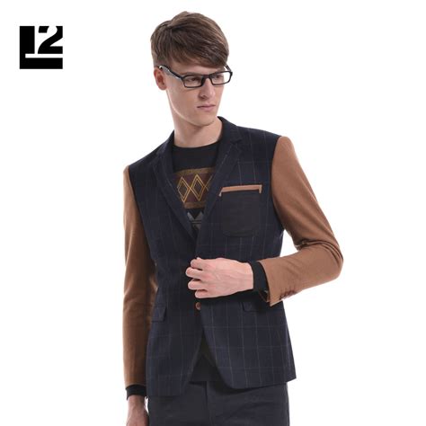 利郎l2男装2014秋冬新款撞色单西 修身格纹西服外套 潮男必备 l2旗舰店
