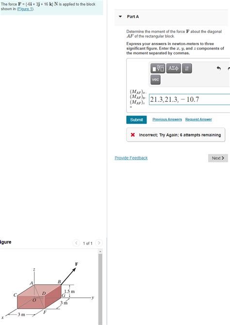 Solved The Force F 6i 3j 16 K N Is Applied To The Chegg