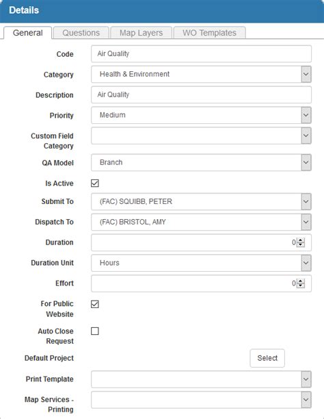 Add Or Edit A Service Request Template