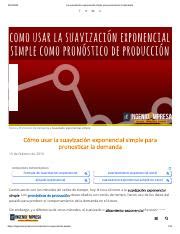 La suavización exponencial simple para pronosticar la demanda pdf 30
