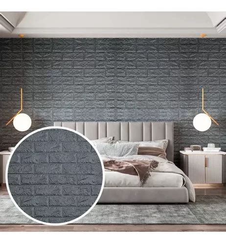 Lamina Decorativa Panel Ladrillo Gris Pzs Decoform